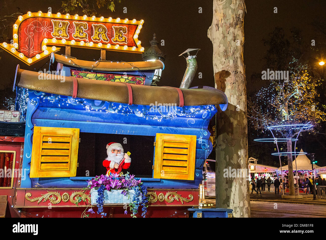 SANTA CLAUS' STAND AT THE PARIS CHRISTMAS VILLAGE, AVENUE DES CHAMPS ...