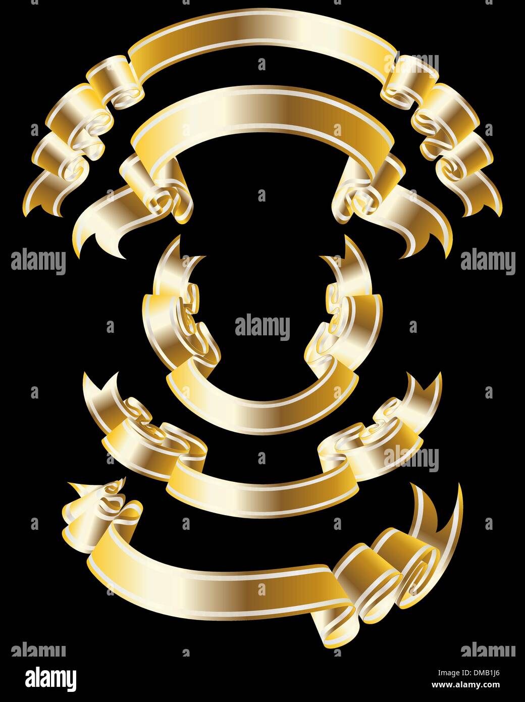 Set different ribbons design hi-res stock photography and images - Alamy