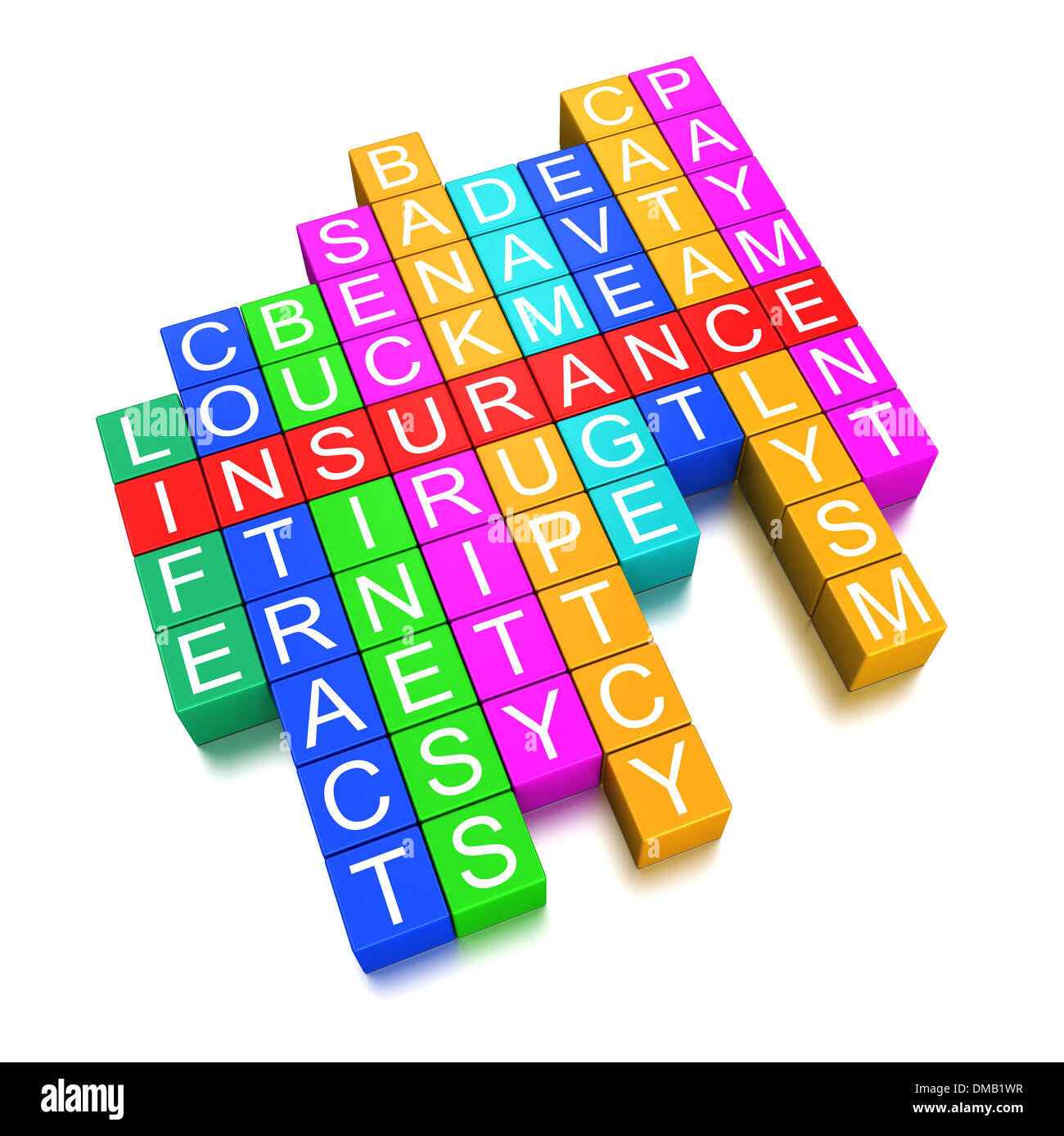 Insurance crossword (clipping path included Stock Photo - Alamy