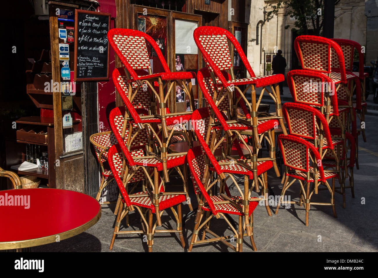 WICKER BISTRO CHAIRS, TYPICAL OF THE CAFES, BRASSERIES, RESTAURANTS OF ...