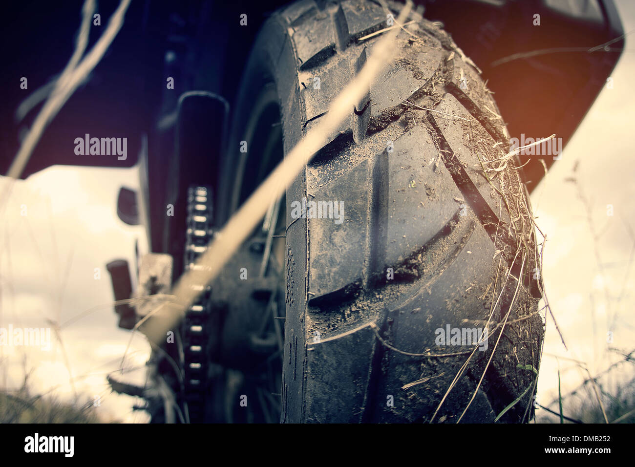 Wheel Motorcycle in The Mud While Traveling Stock Photo - Alamy