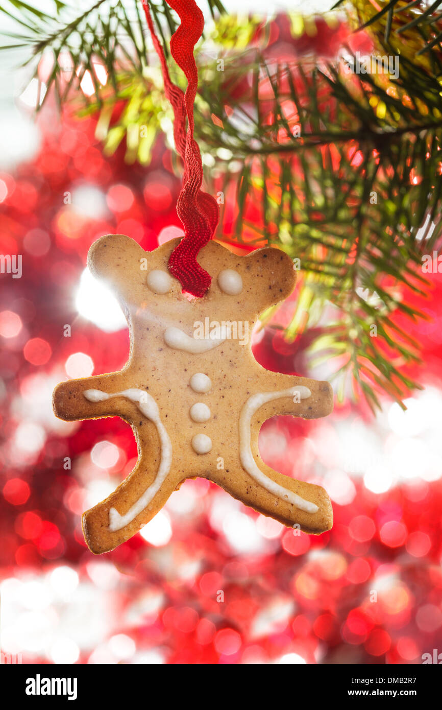 Traditional christmas gingerbread - bear on the fir branch Stock Photo ...