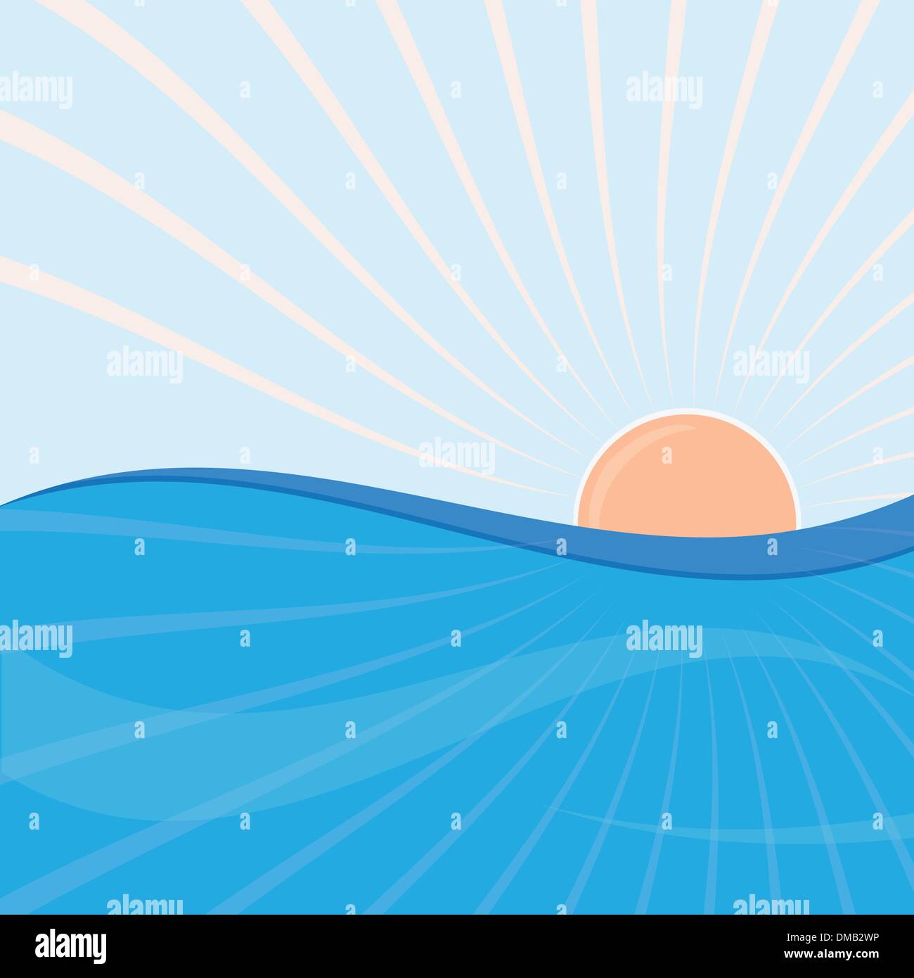 Sea waves sunrise Stock Vector Images - Alamy