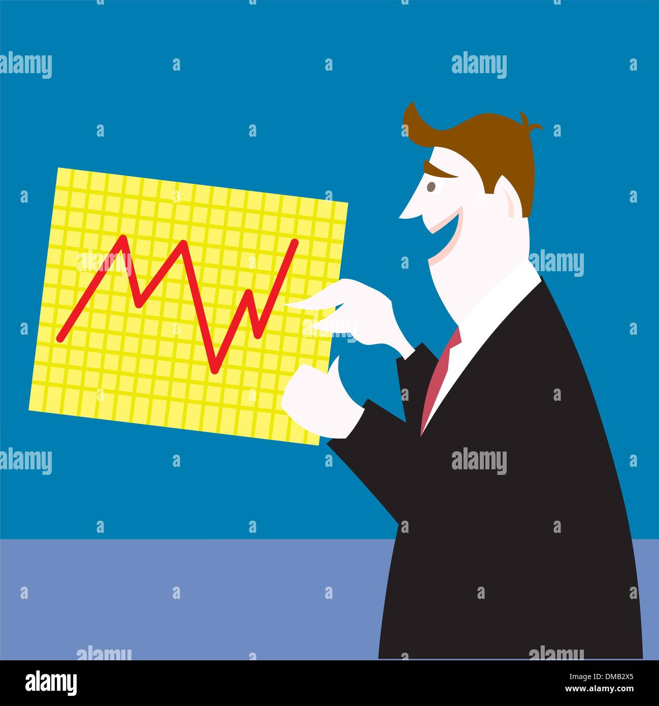 businessman standing pointing at chart Stock Vector Image & Art - Alamy