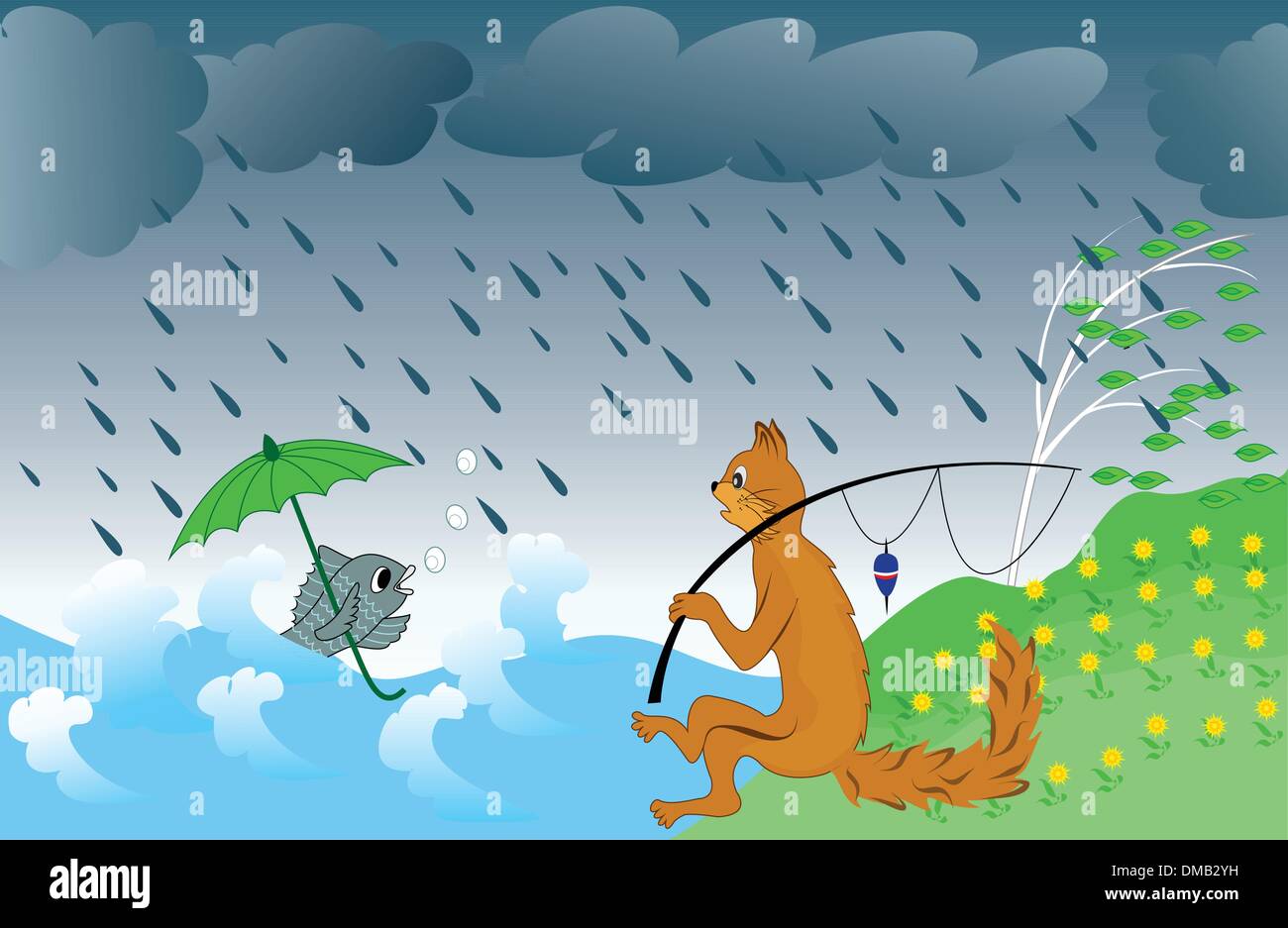 Windy rain Stock Vector Images - Alamy