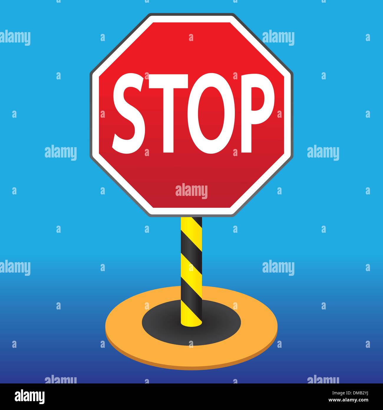 Stop sign on highway Stock Vector Images - Alamy