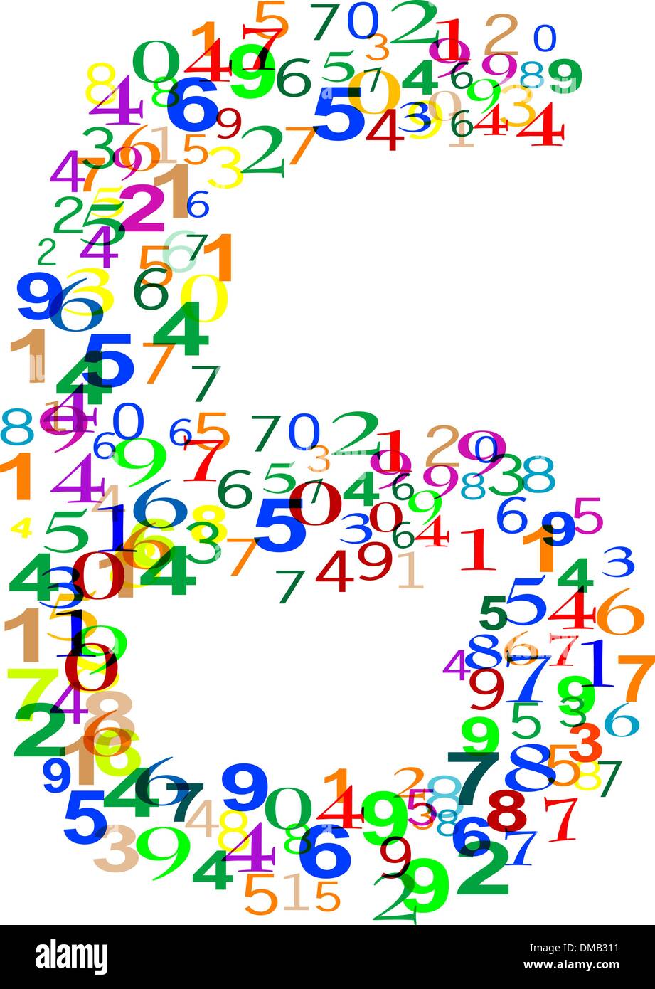 Number Six 6 made from colorful numbers Stock Vector Image & Art - Alamy