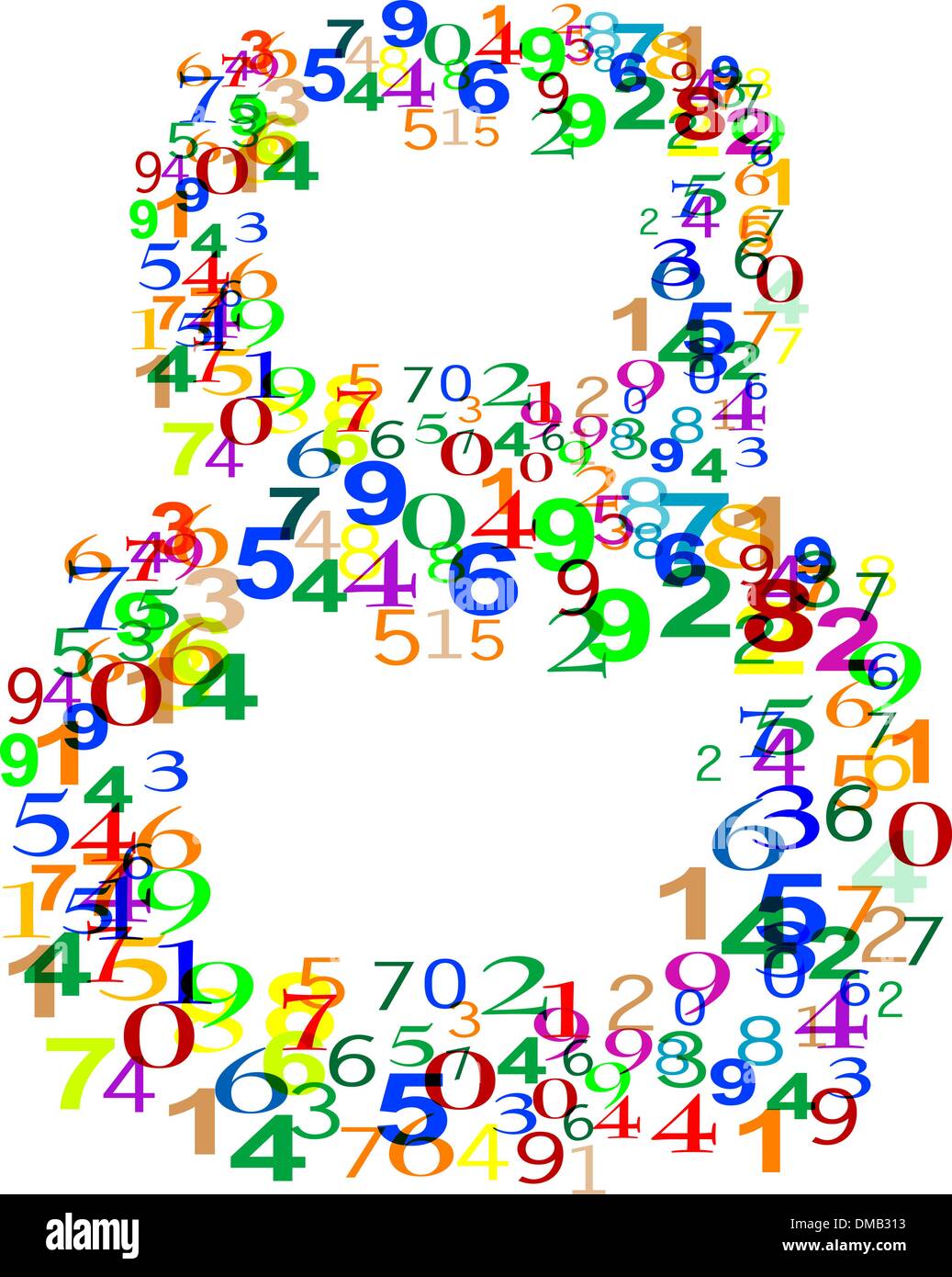 Number Eight 8 made from many colorful numbers Stock Vector Image & Art ...