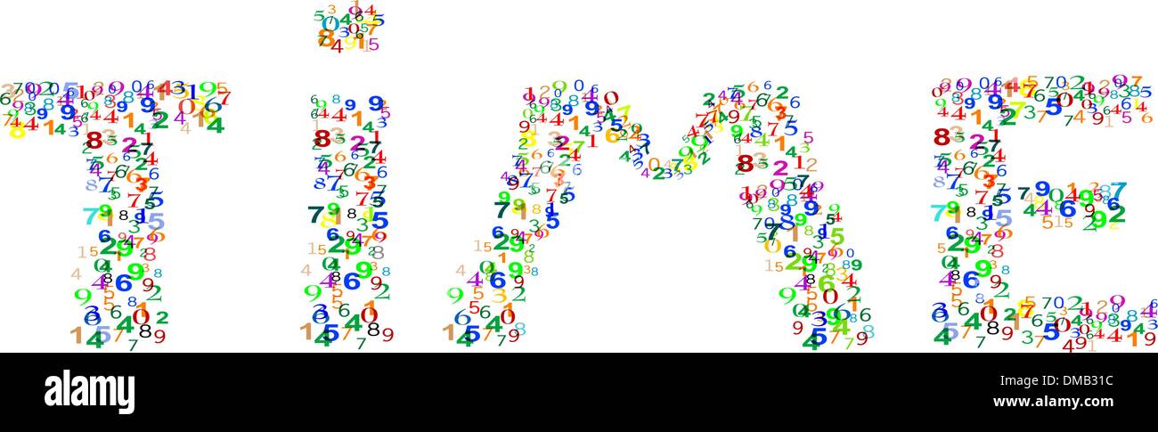 Time word made from colorful numbers Stock Vector Image & Art - Alamy