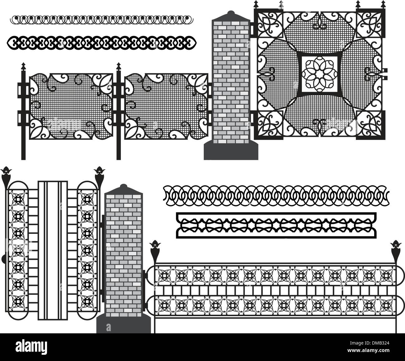 Fences vector vectors hi-res stock photography and images - Alamy