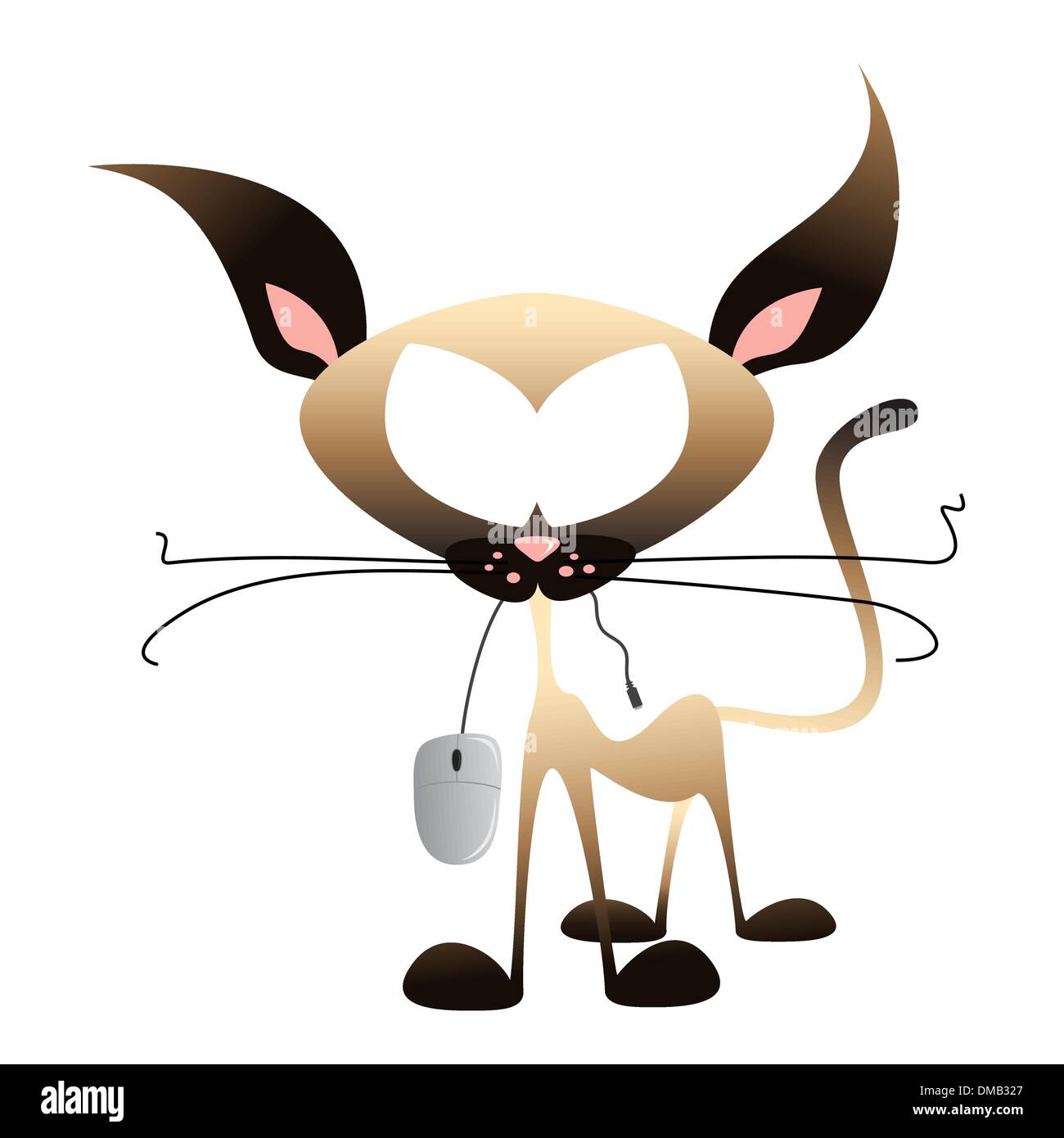 Cute cat with computer mouse Stock Vector Image & Art - Alamy