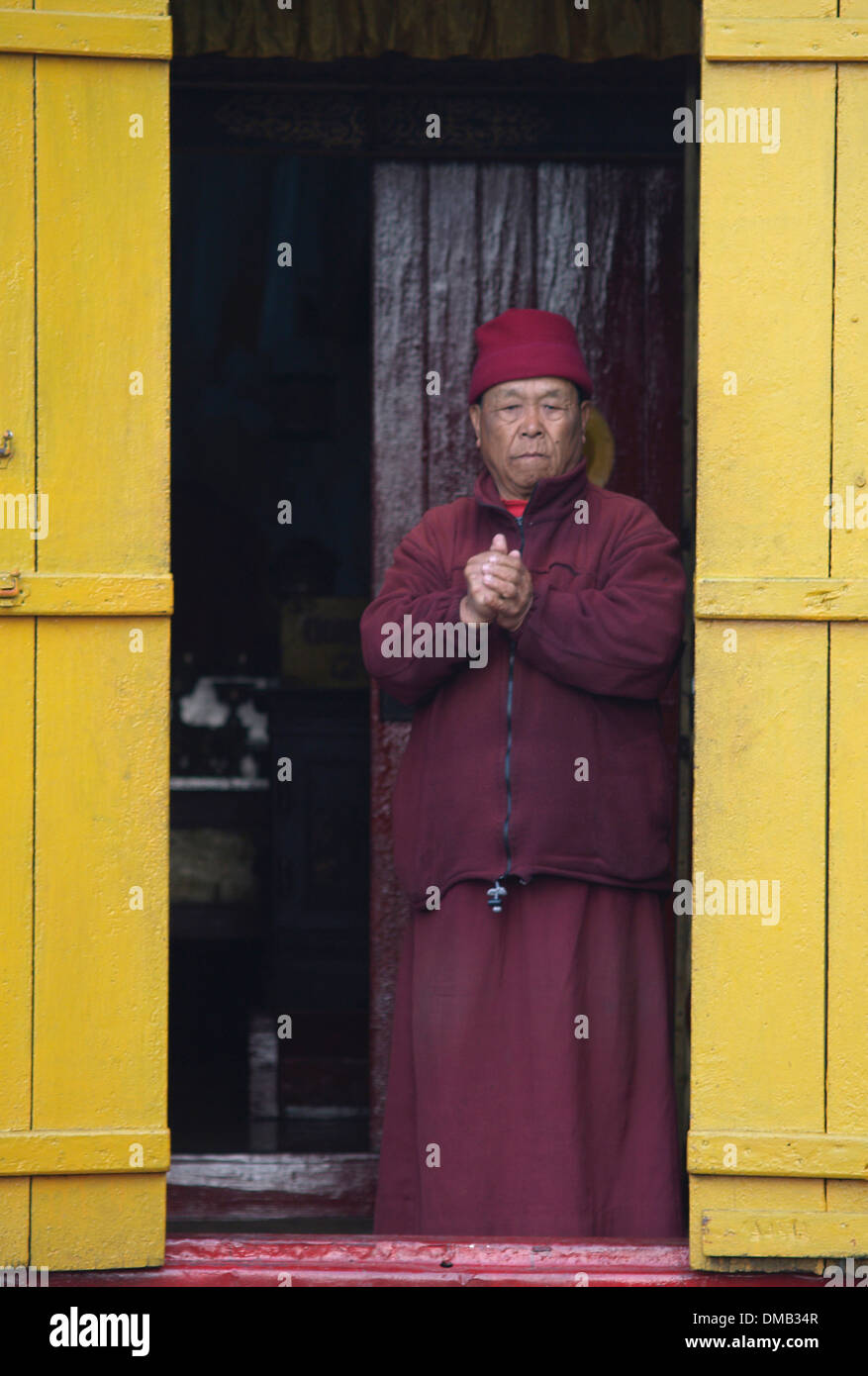 The old monk at Yiga Choeling Ghoom Monastery,Darjeeling,India Stock ...