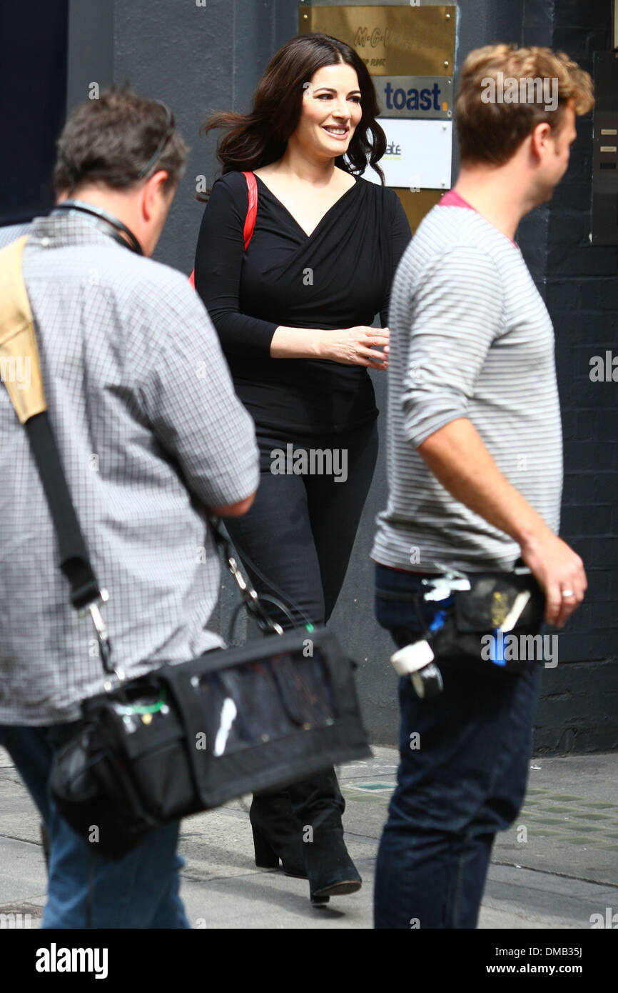 Nigella Lawson films for her new BBC TV show 'Nigellissima' in West ...
