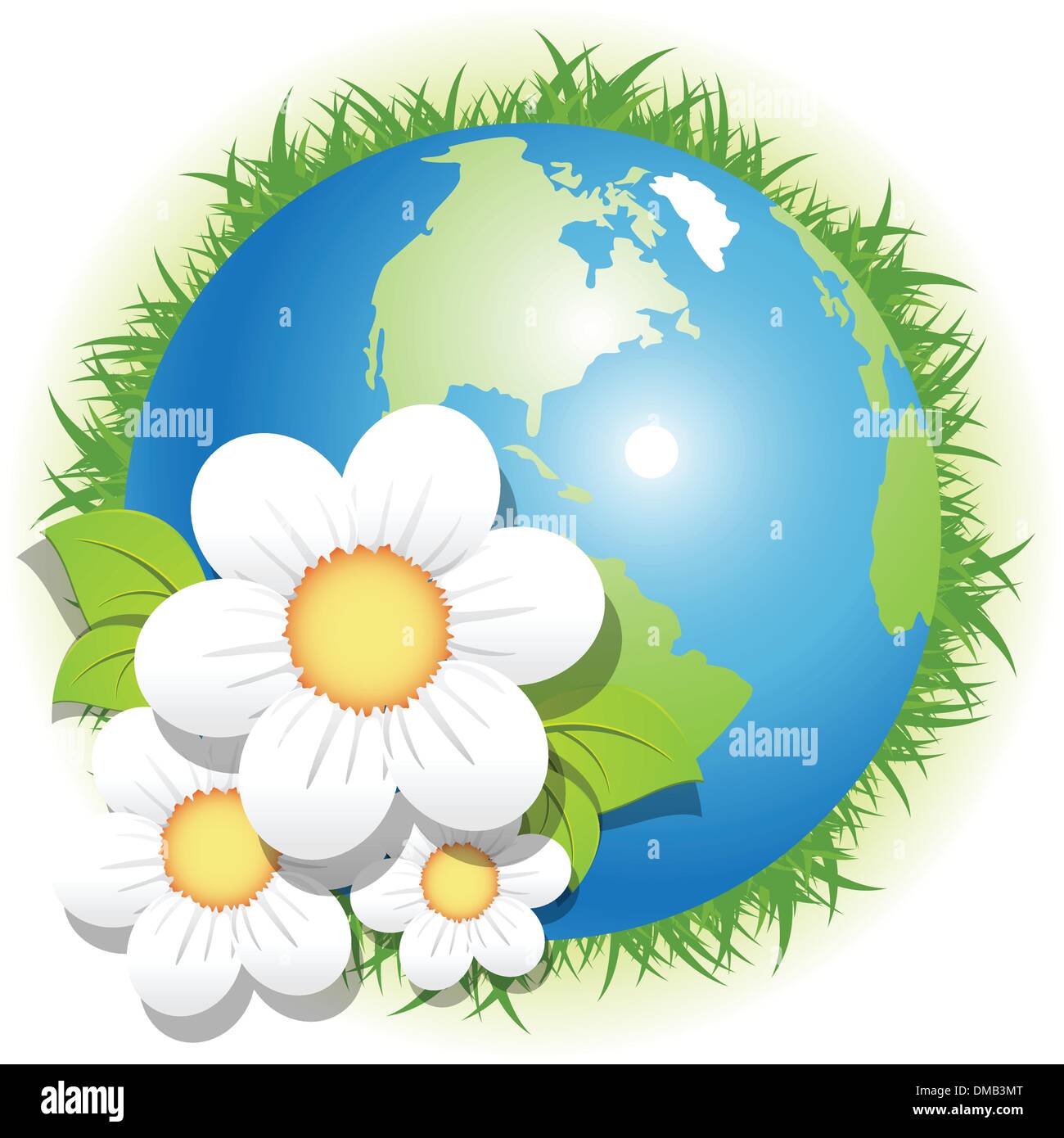 World map green flowers hi-res stock photography and images - Alamy