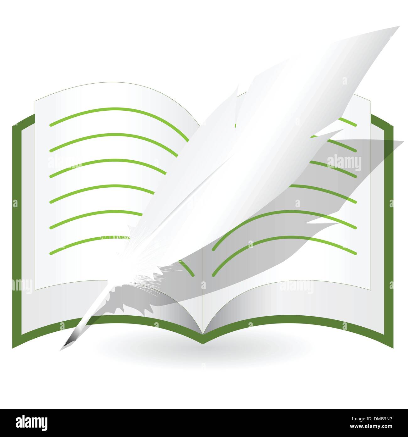 Feather and old book Stock Vector Images - Alamy