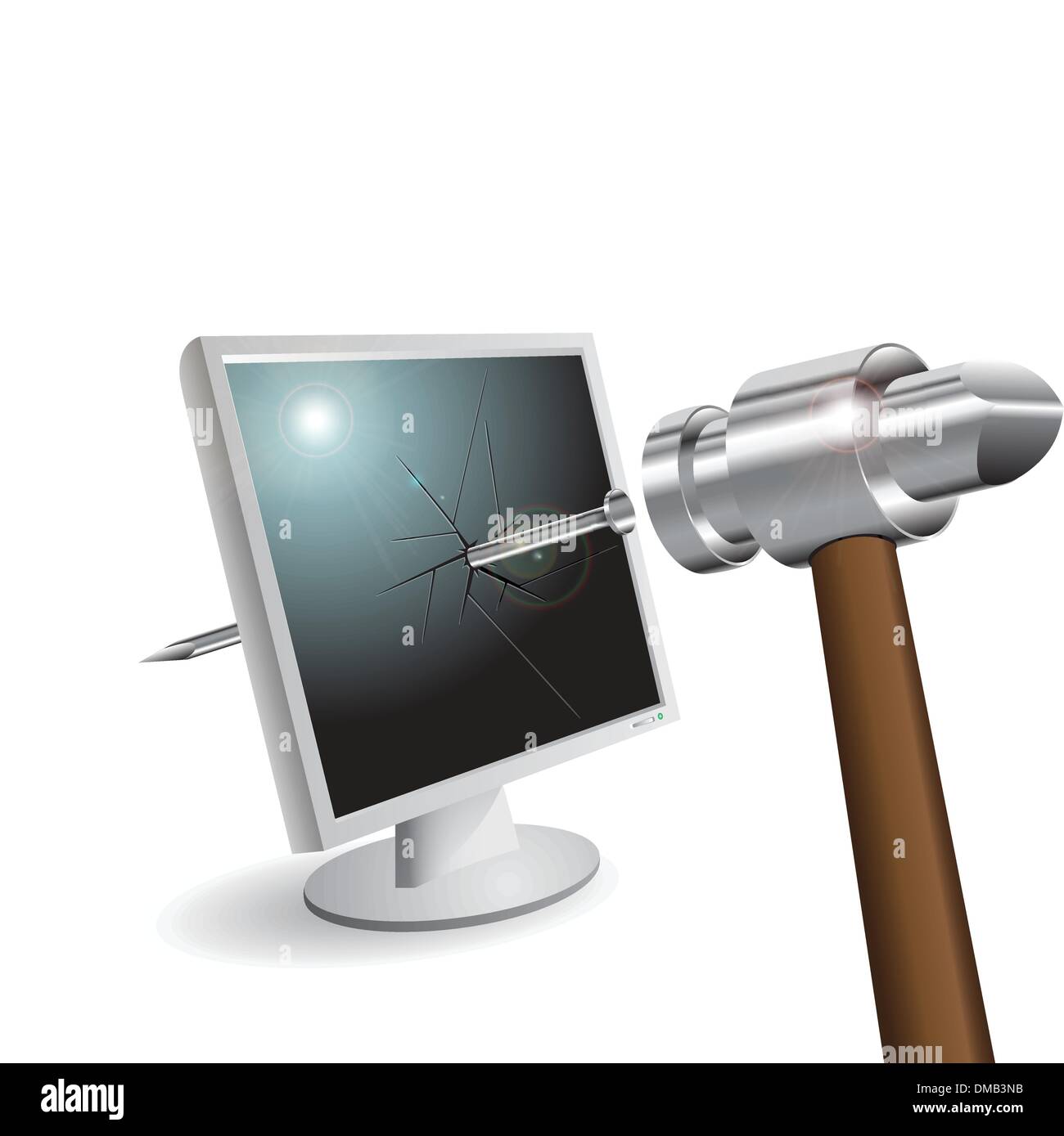 Broken lcd tv Stock Vector Images - Alamy