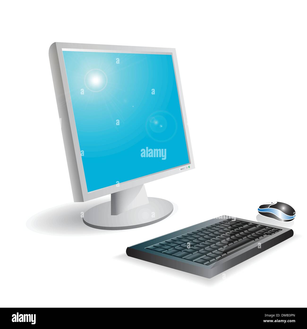 Blue computer monitor keyboard mouse Stock Vector Images - Alamy