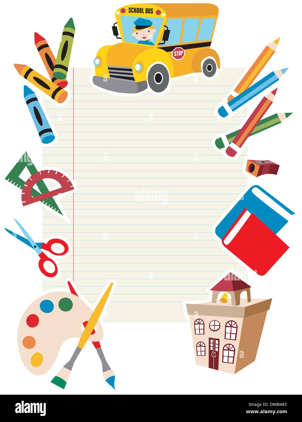 Set school supplies paper Stock Vector Images - Alamy