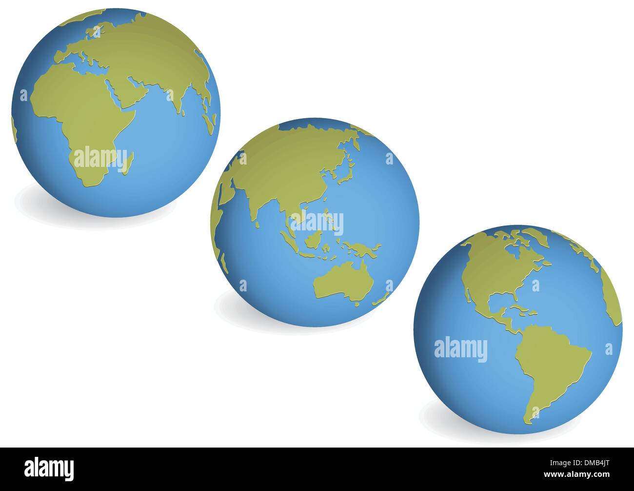 Three world globes Stock Vector Images - Alamy