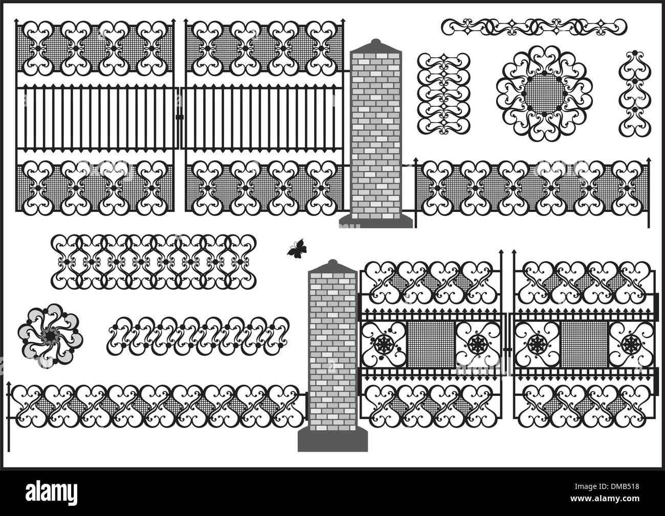 Fence fences fencing Stock Vector Images - Alamy
