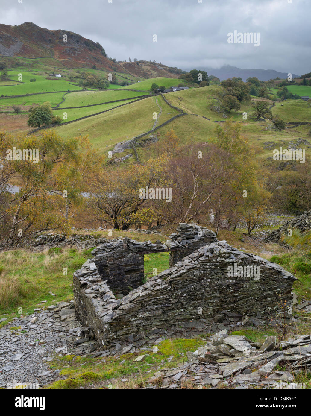 Autumn view of the Little Langdale Valley, Lake District, Cumbria ...