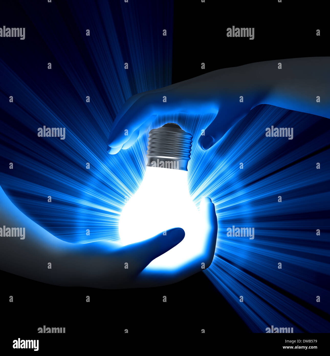 Light Bulb in hands Stock Photo - Alamy
