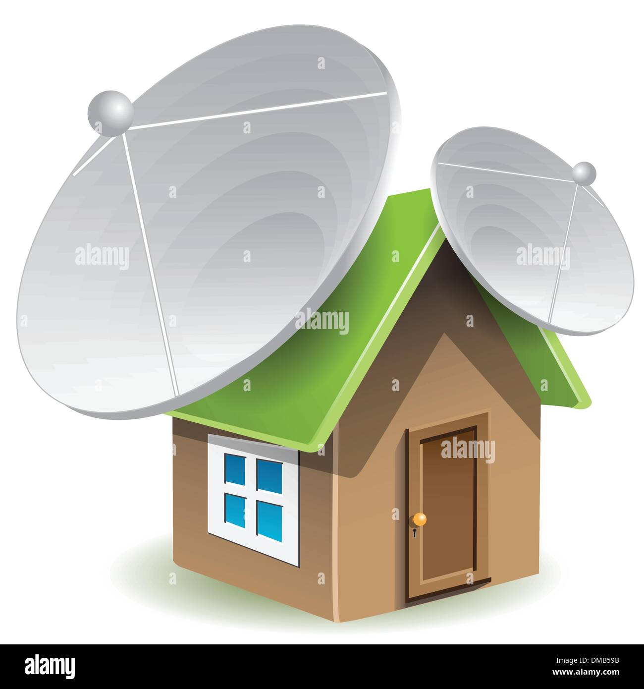 Television antenna on green Stock Vector Images - Alamy