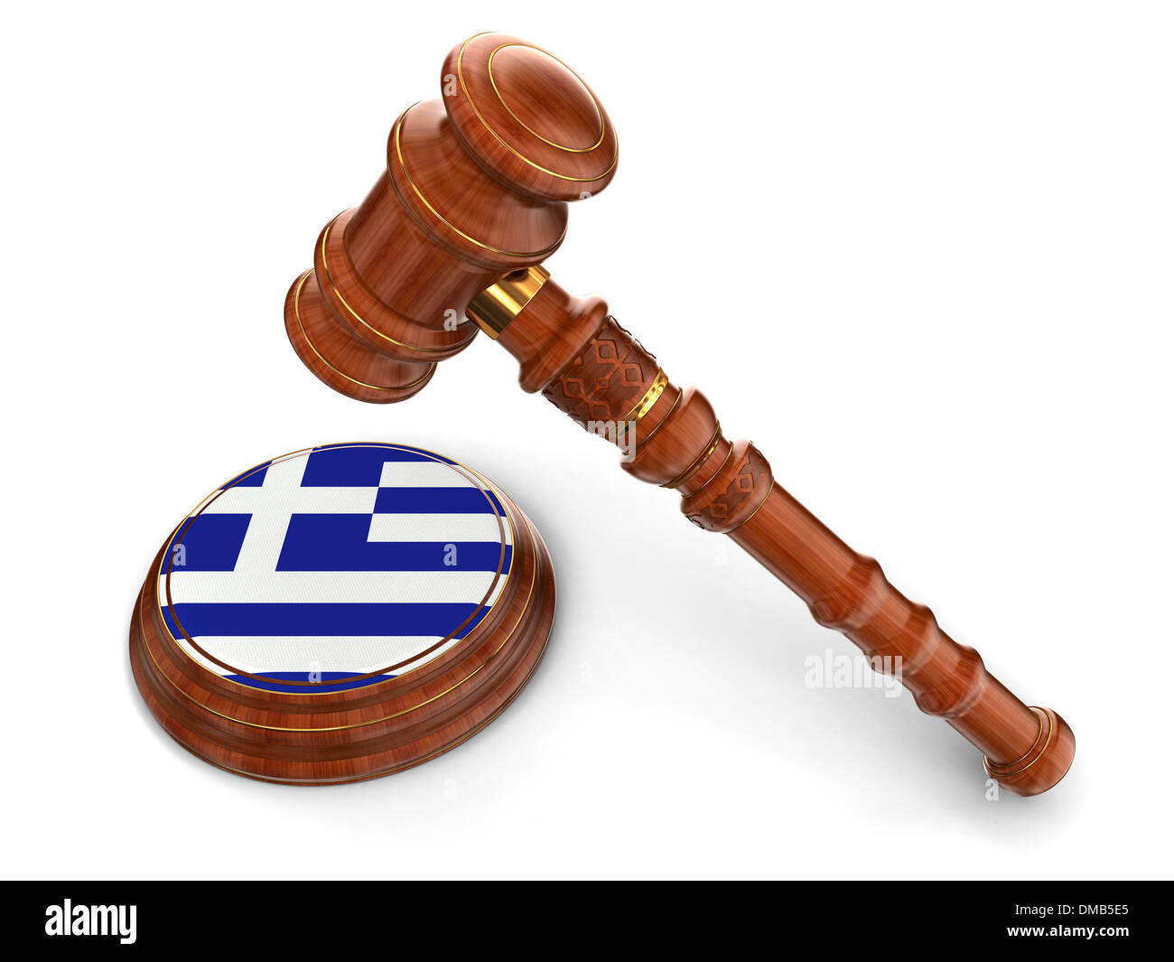 Wooden Mallet and Greek flag (clipping path included Stock Photo - Alamy