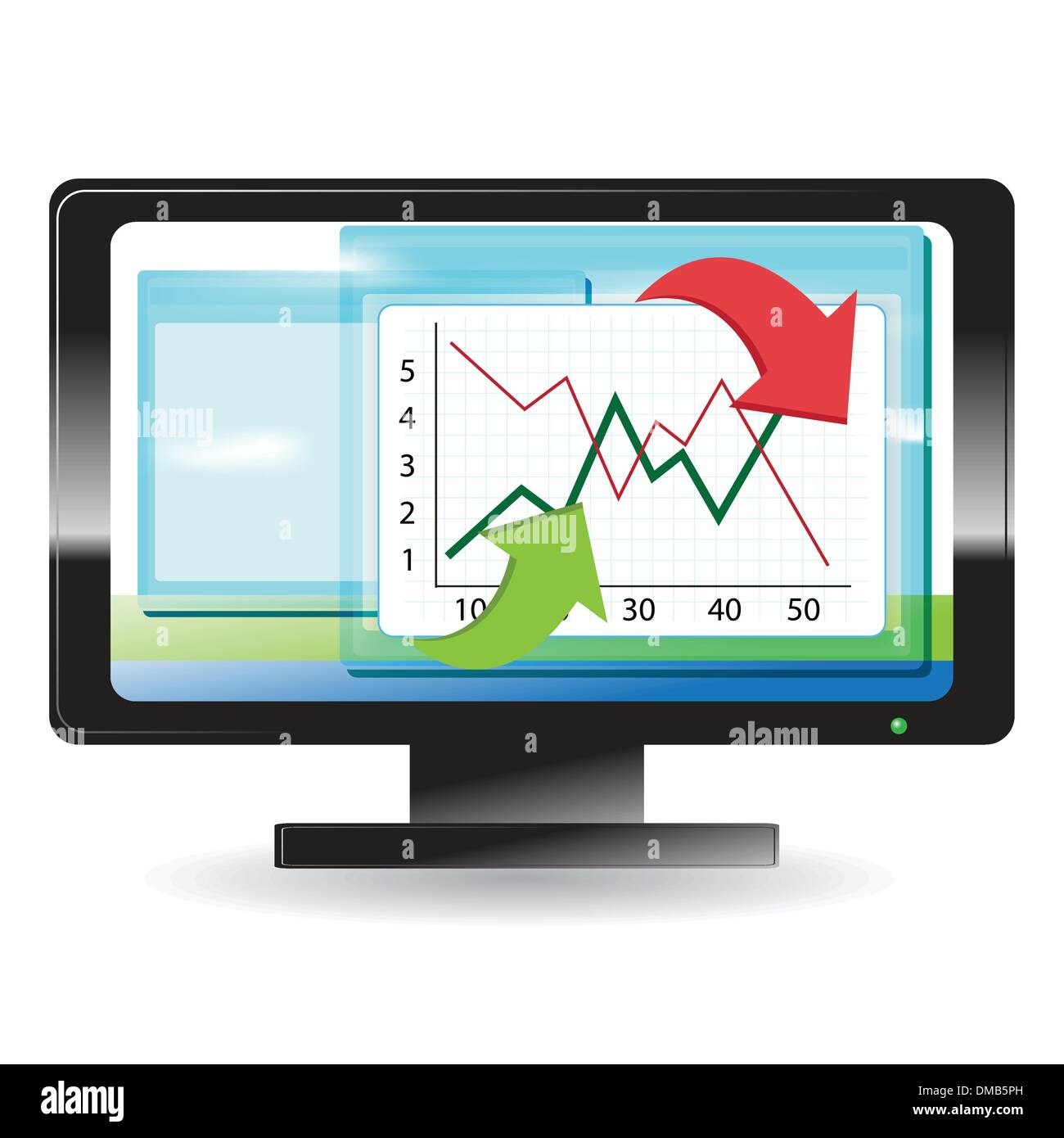 Graph on computer monitor Stock Vector Images - Alamy