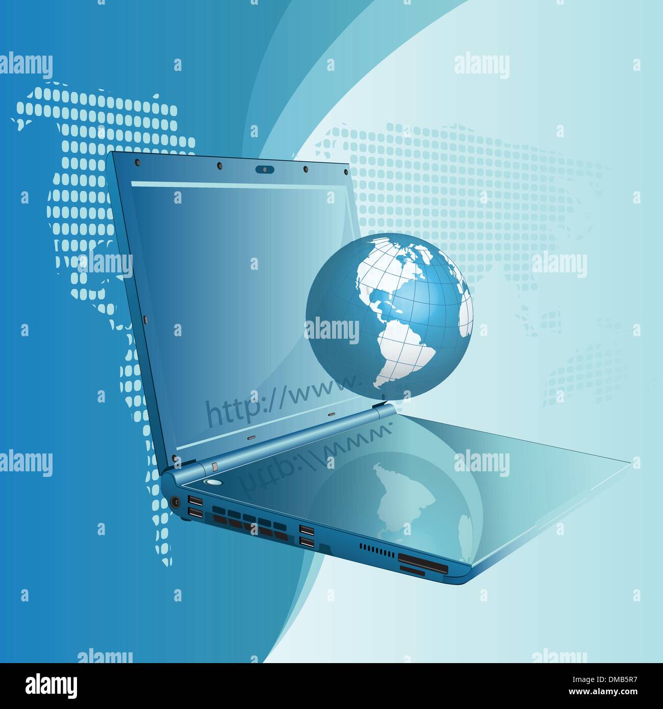 Blue globe computer keyboard background Stock Vector Images - Alamy