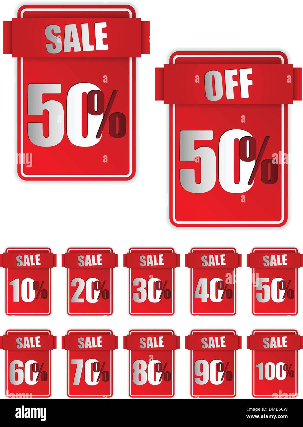 Set of Red Sale Stickers Stock Vector Image & Art - Alamy