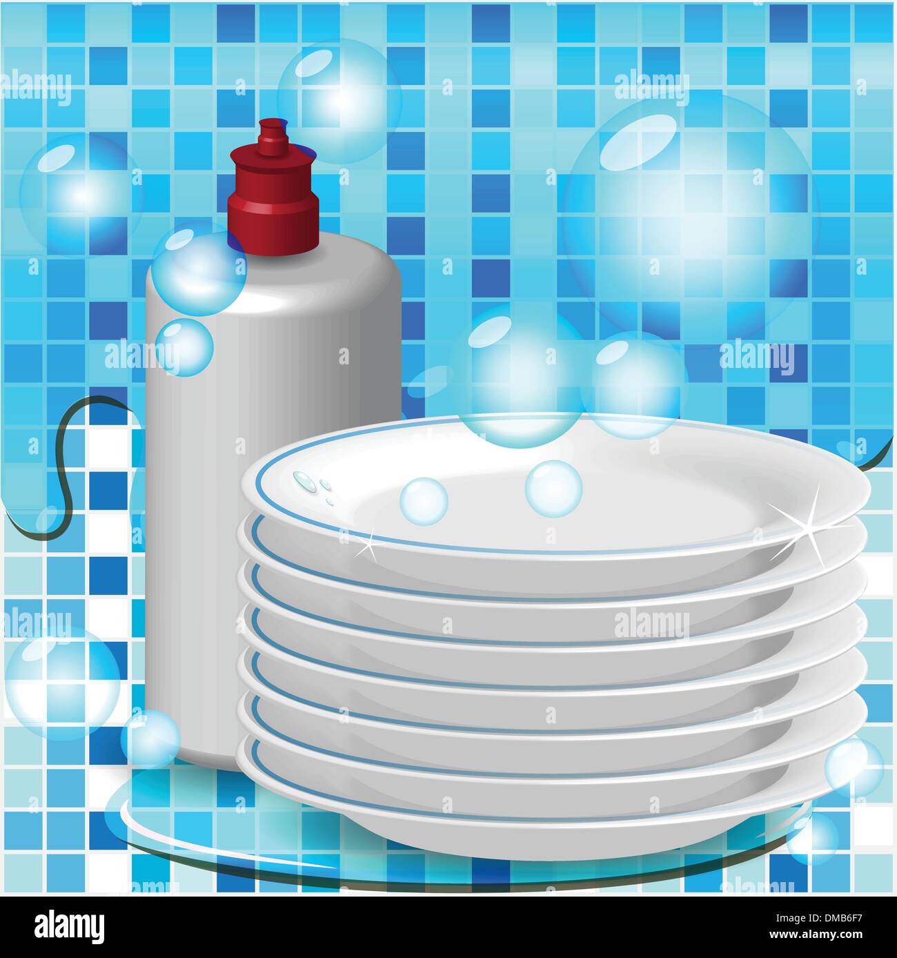 Washing plates Stock Vector Images - Alamy