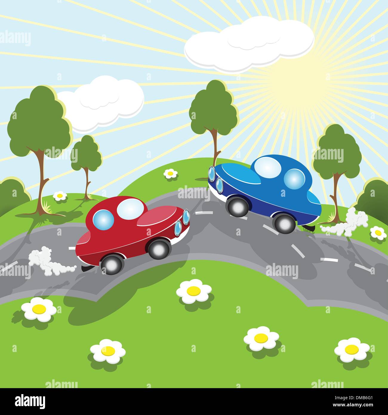 Smoke on road Stock Vector Images - Alamy