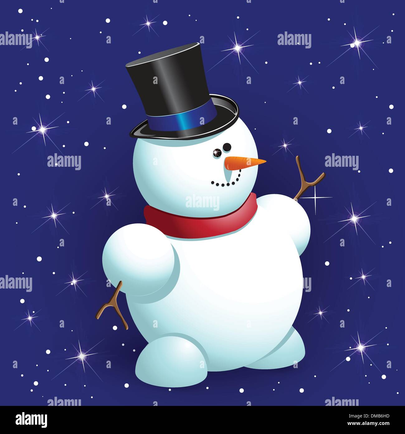 Snowman in hat Stock Vector Images - Alamy