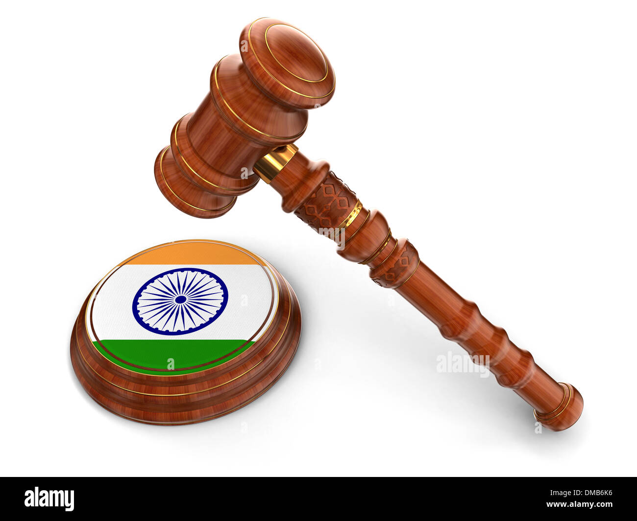 Wooden Mallet and Indian flag (clipping path included Stock Photo - Alamy