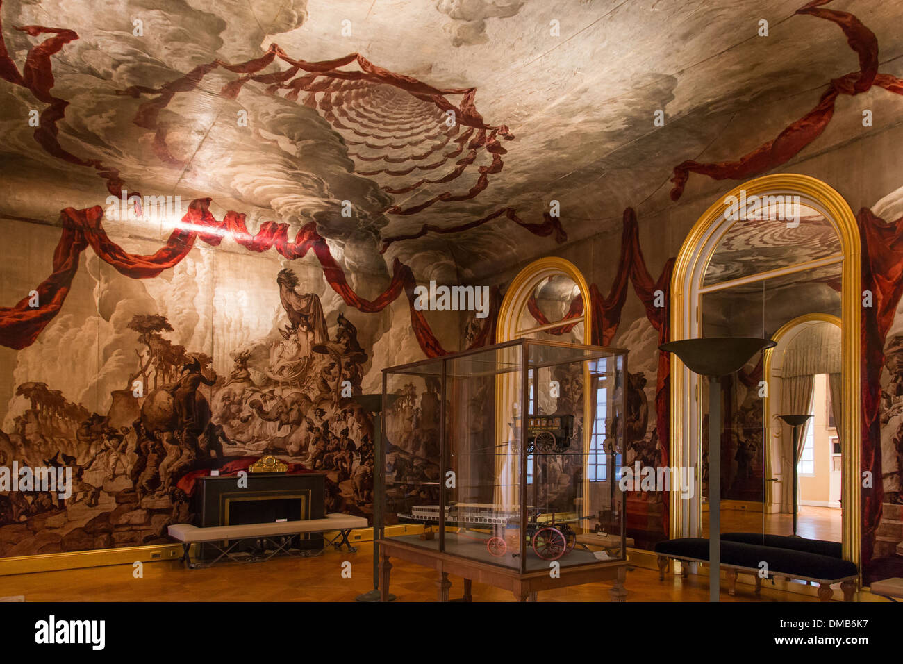 BALLROOM AT THE HOTEL DE WENDEL IN ART DECO STYLE, PAINTED BY JOSE ...