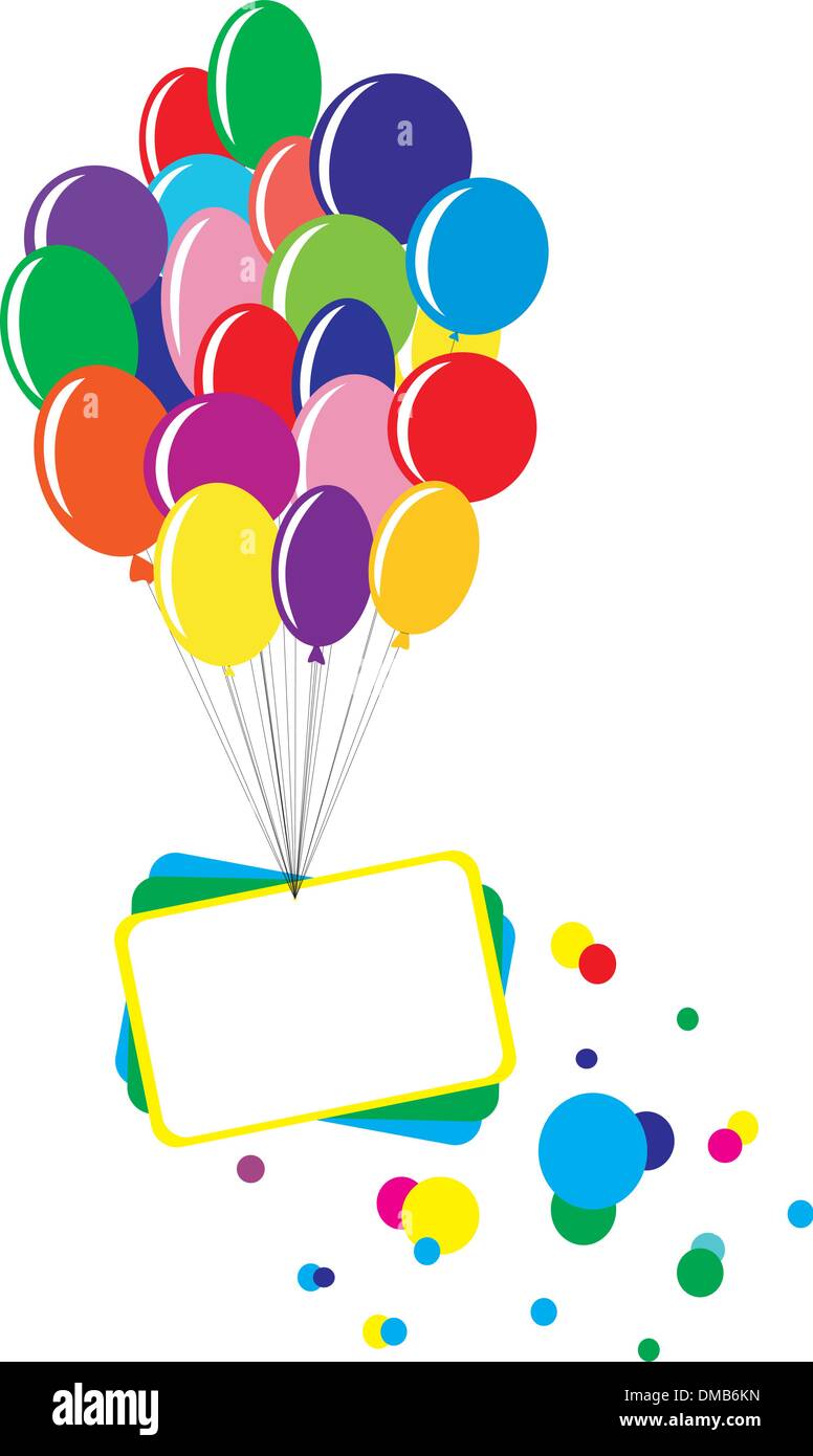 Holiday balloons on blue Stock Vector Images - Alamy