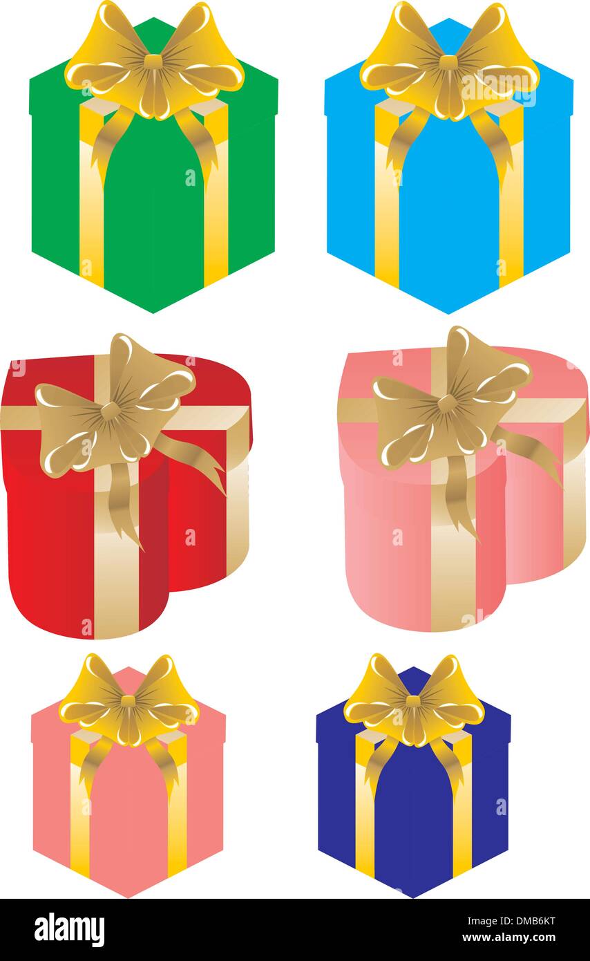 Gold boxes Stock Vector Images - Alamy