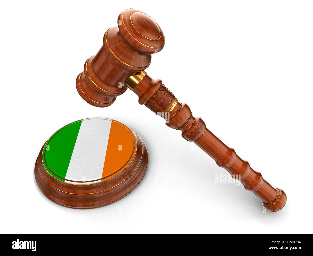 Wooden Mallet and Irish flag (clipping path included Stock Photo - Alamy