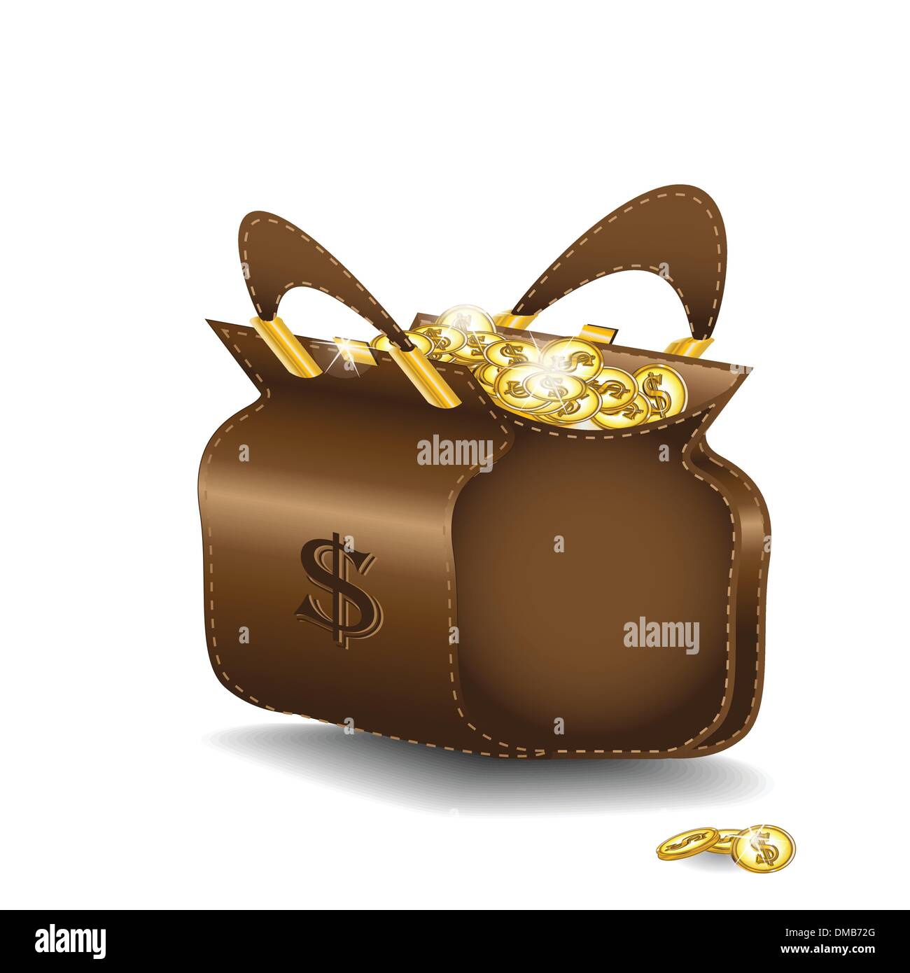 Golden bag Stock Vector Images - Alamy