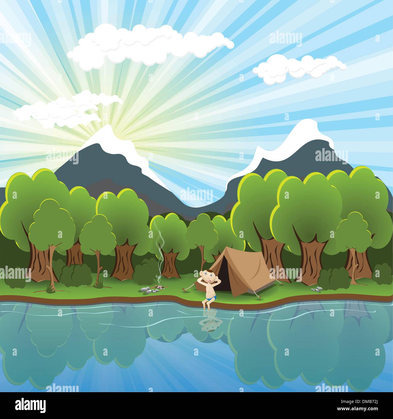 Smoke on river Stock Vector Images - Alamy