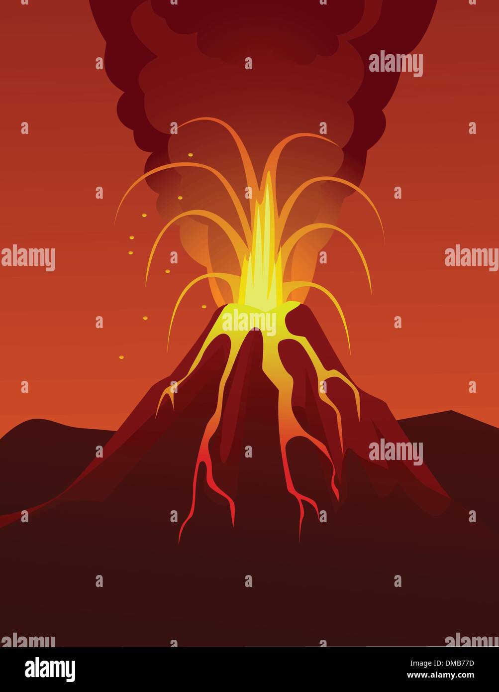 Active volcano vector vectors hi-res stock photography and images - Alamy