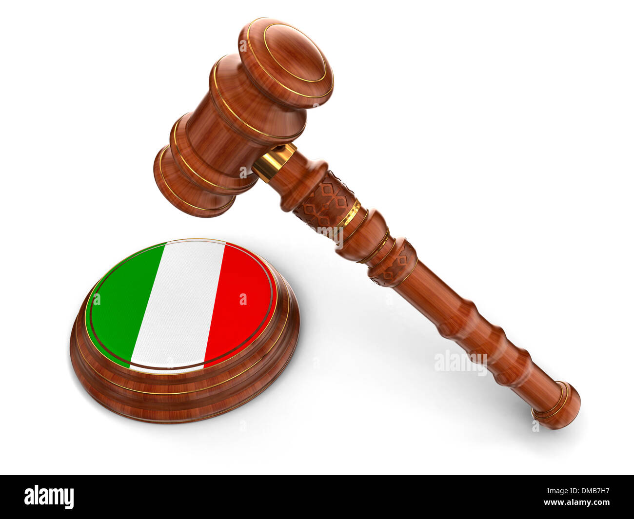 Wooden Mallet and Italian flag (clipping path included Stock Photo - Alamy