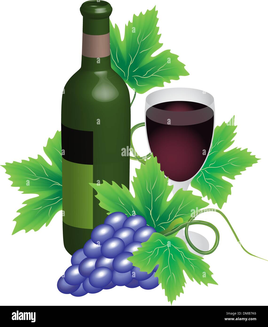 Cartoon Grapes And Wine