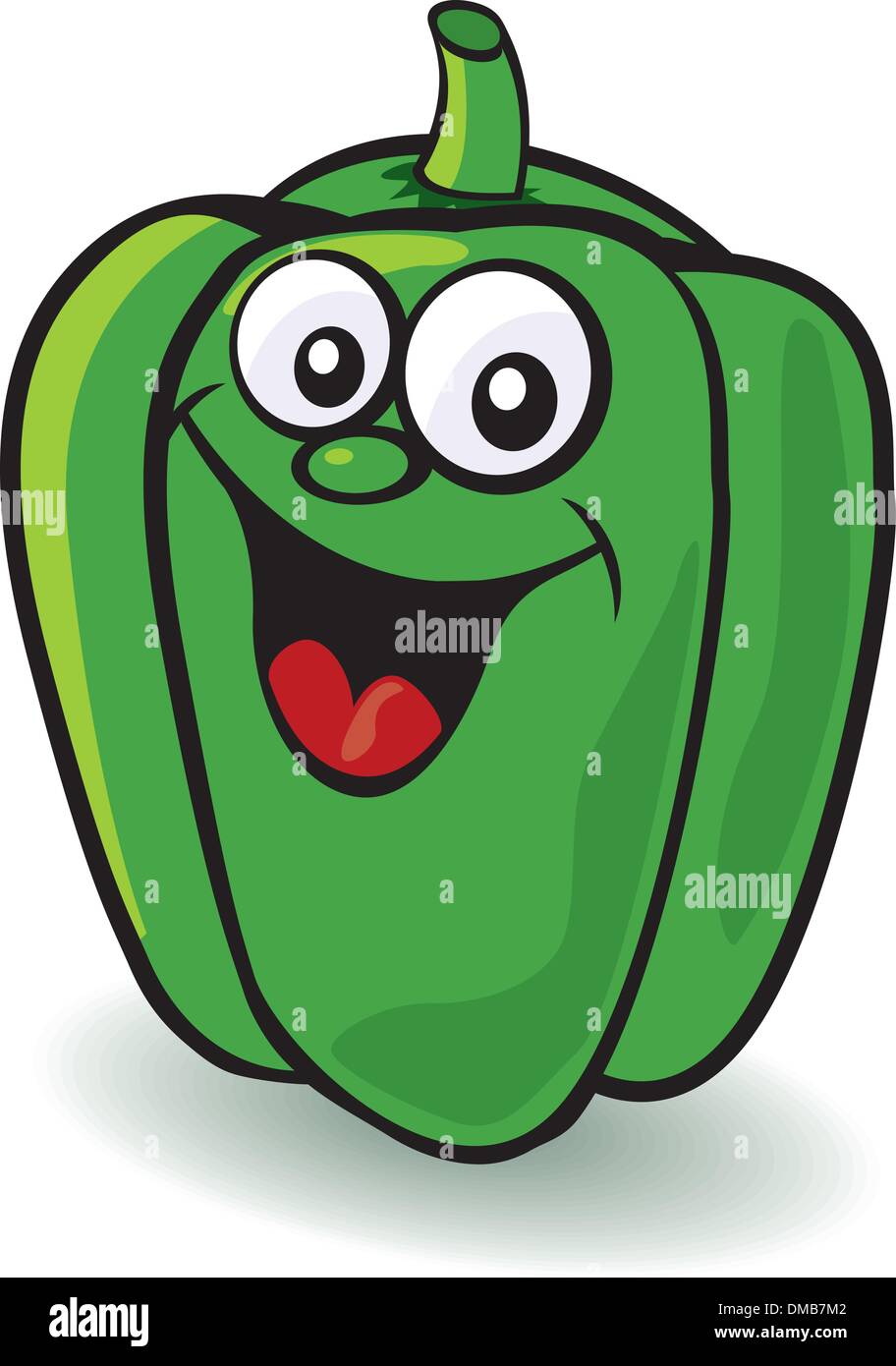 Happy Green Pepper Character Stock Vector Image & Art - Alamy