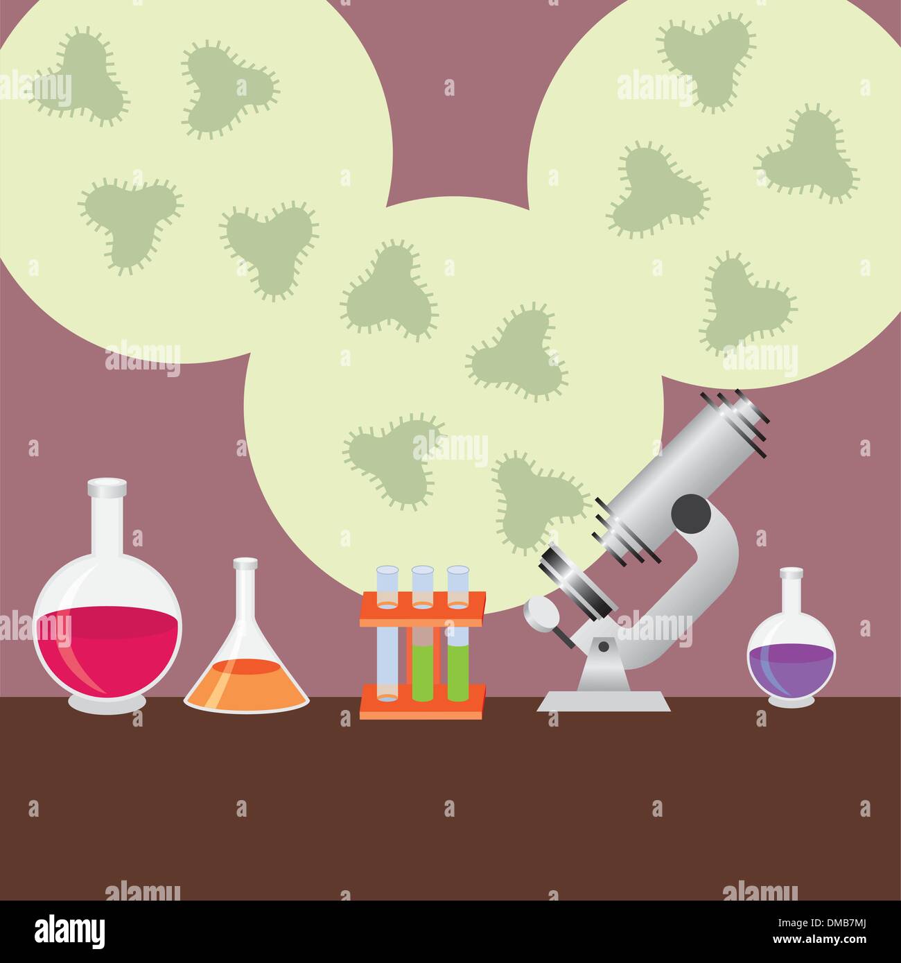 Experiment microscope Stock Vector Images - Alamy