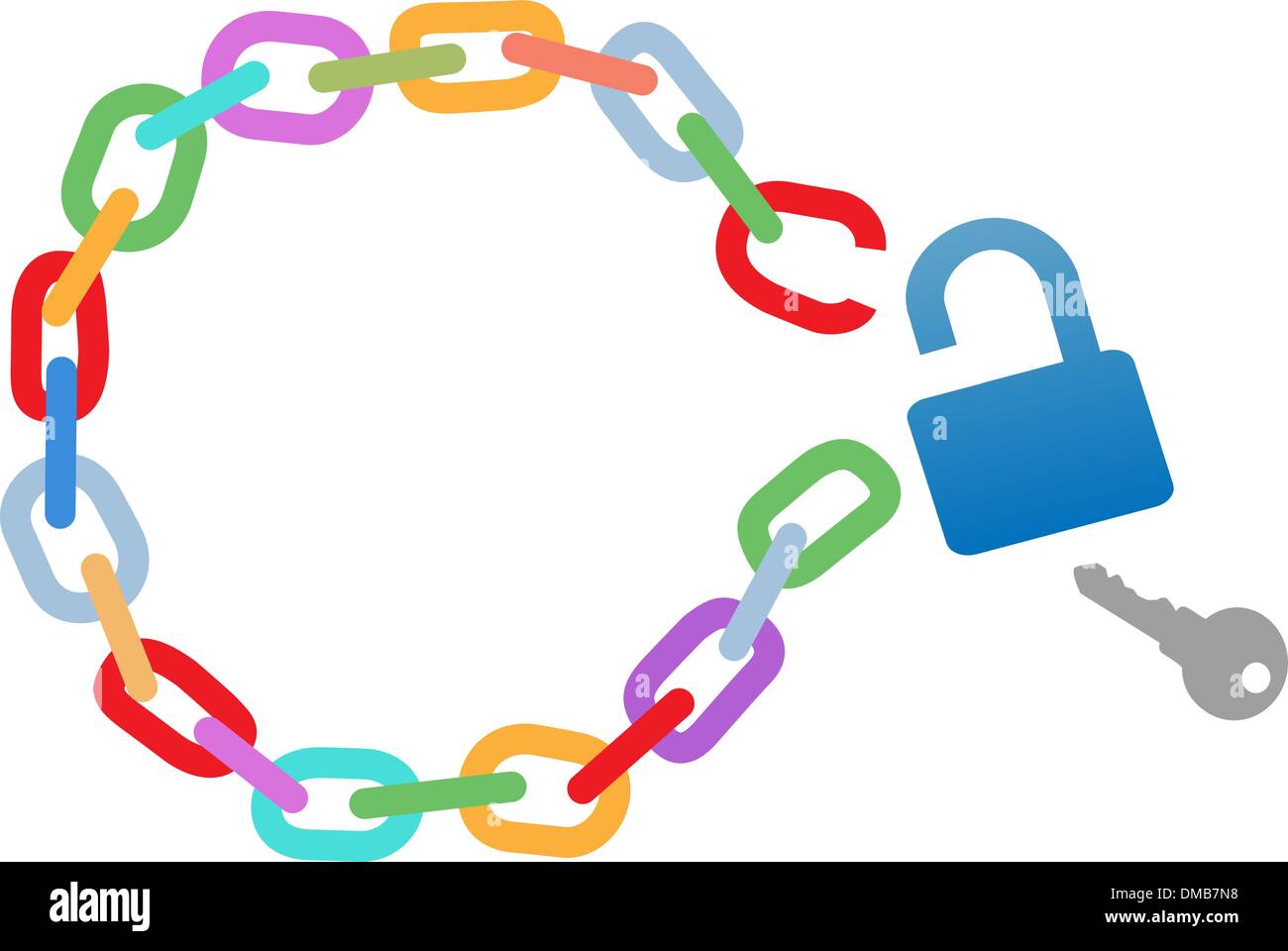 Breakout unlock broken circle chain escape Stock Vector Image & Art - Alamy