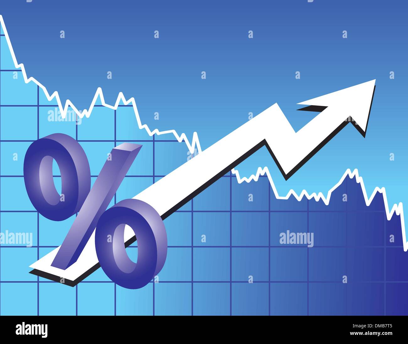 Percent arrow on graph Stock Vector Images - Alamy
