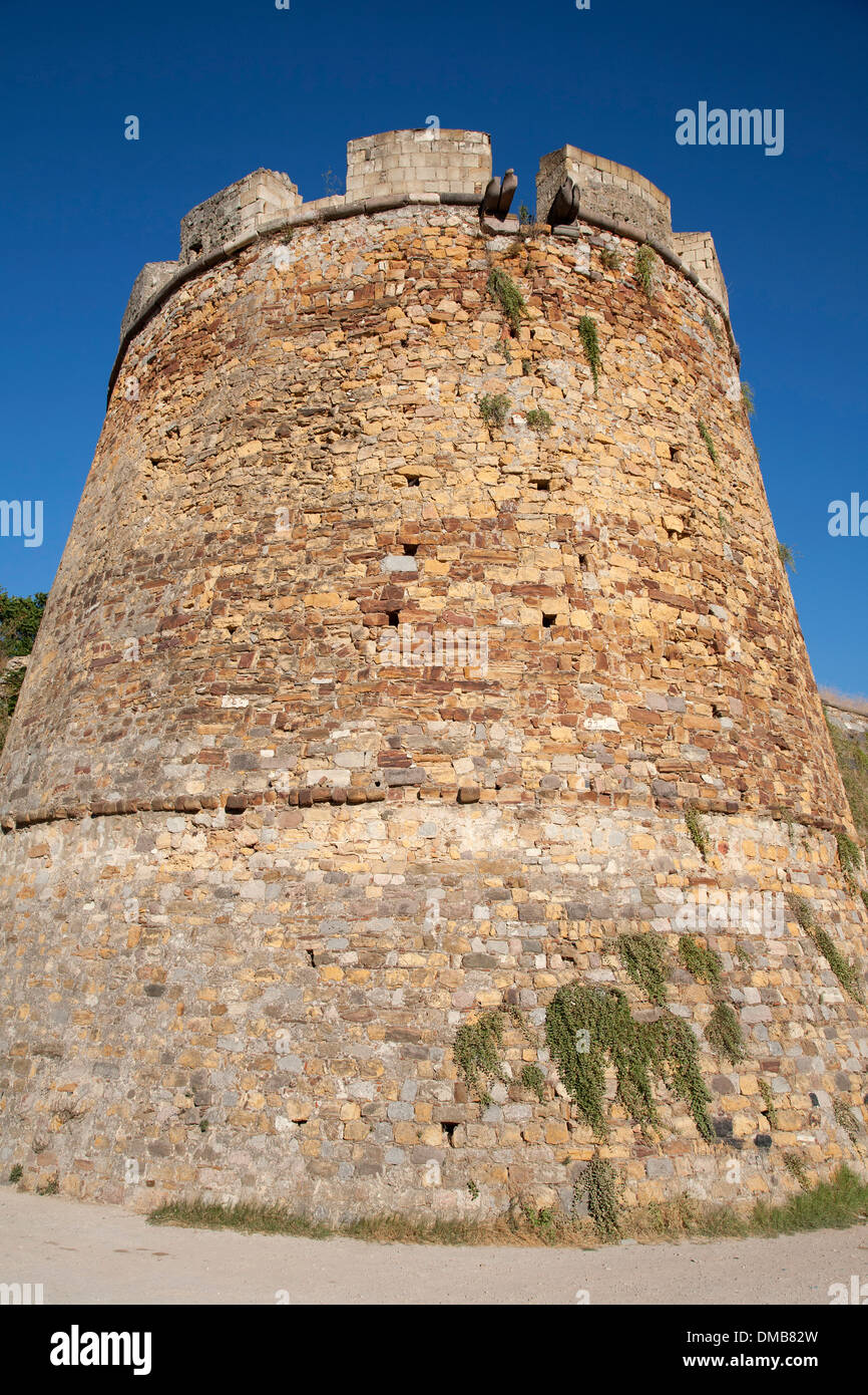 genoese castle, chios city, island of chios, north east aegean sea ...