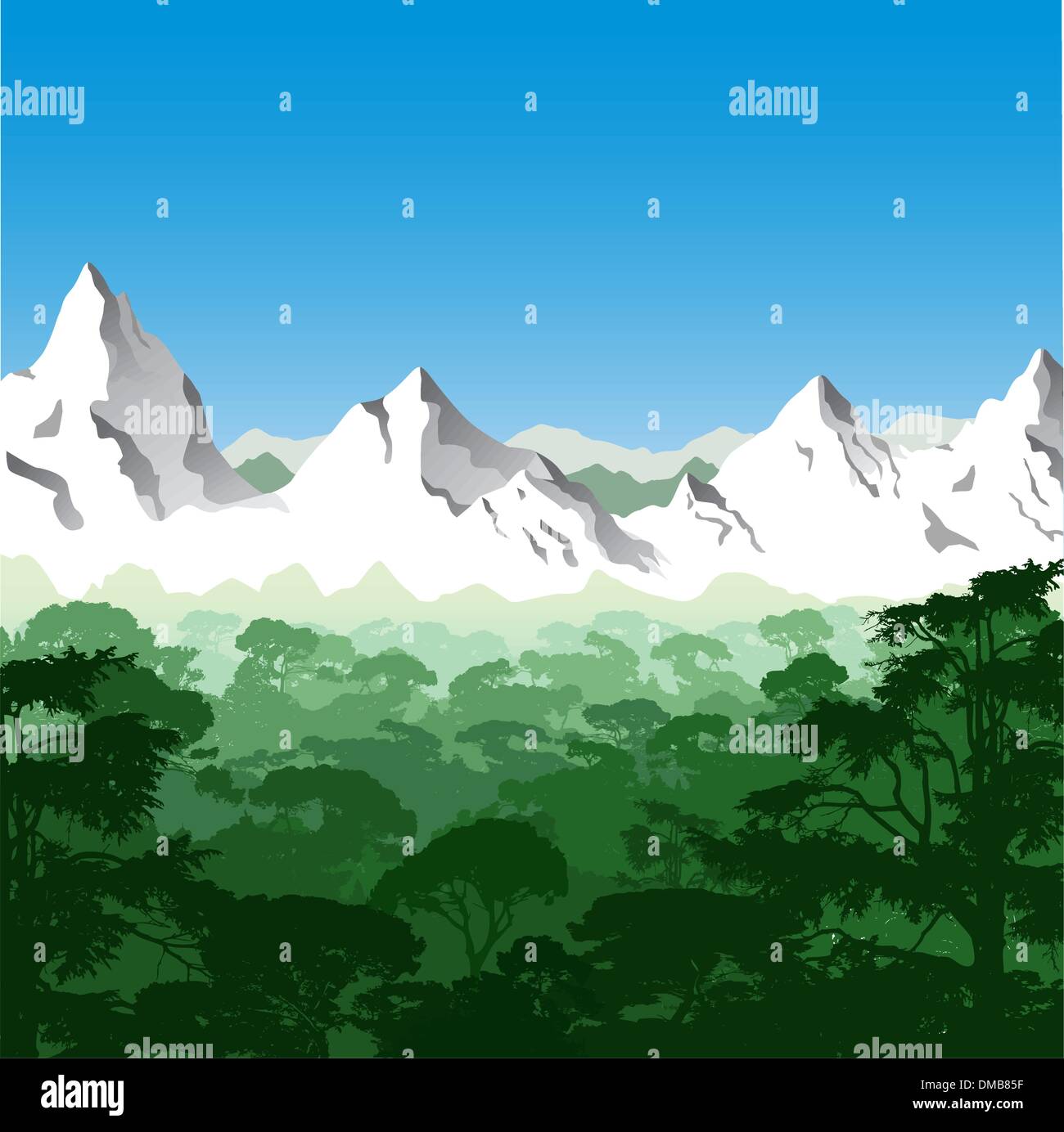 Forest canopy and mountains Stock Vector Images - Alamy